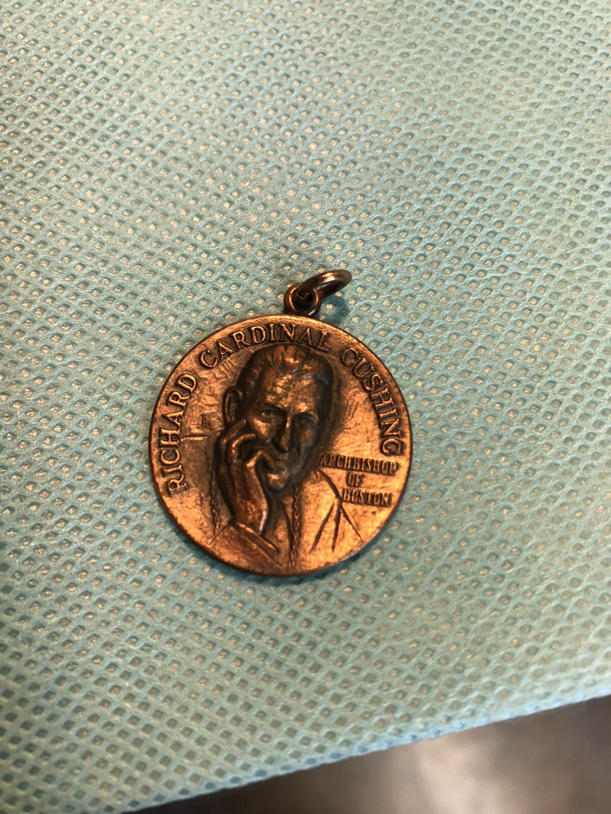 Vtg Bronze 1” Pendant Medal Richard Cardinal Cushing Archbishop Boston ...