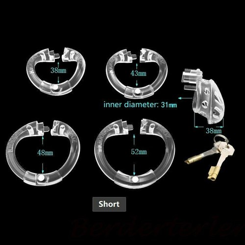 New Plastic Male Chastity Device Short Cage for Men Locking Belt with 4 ...