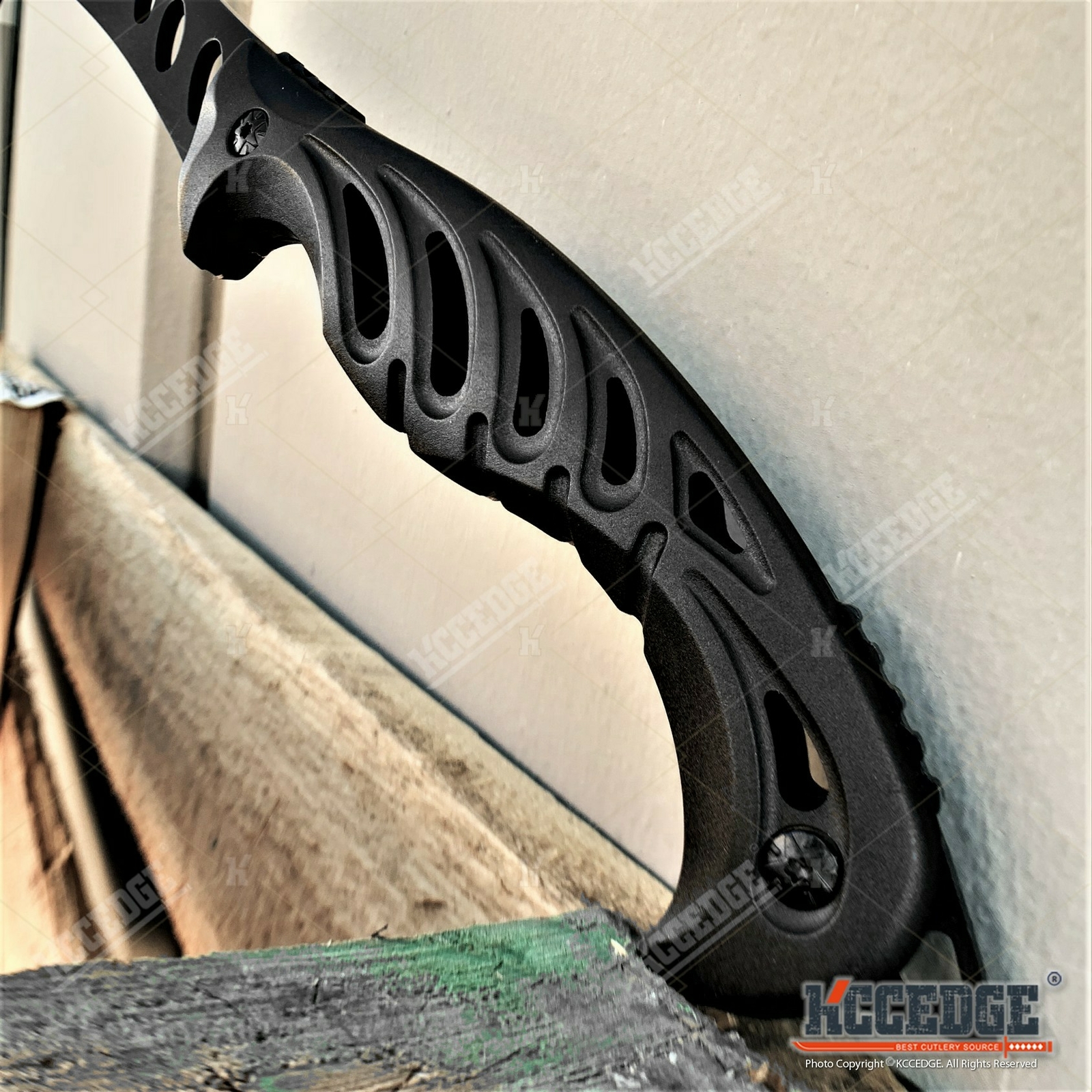 12" Tactical Scythe Fixed Blade Knife Full Tang 7" Blade Hunting Knife ...