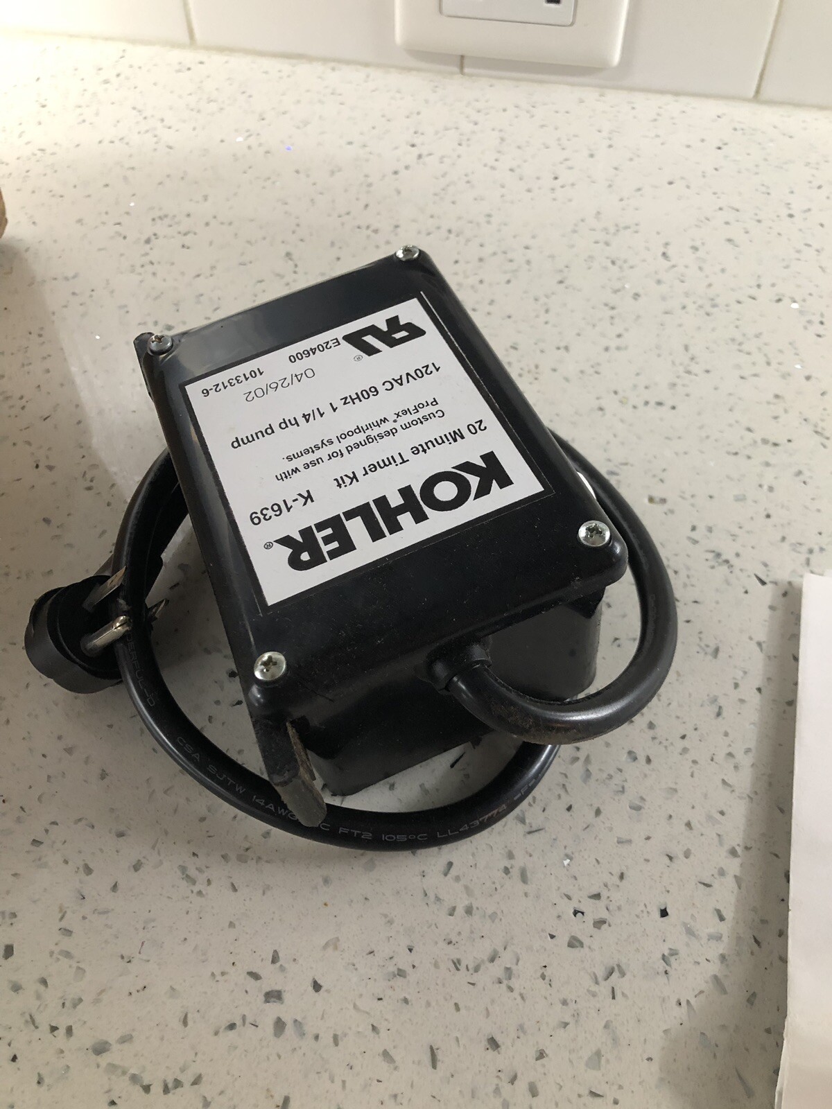 KOHLER K-1639-NA PROFLEX WHIRLPOOL TIMER KIT • 20 minute timer. | eBay