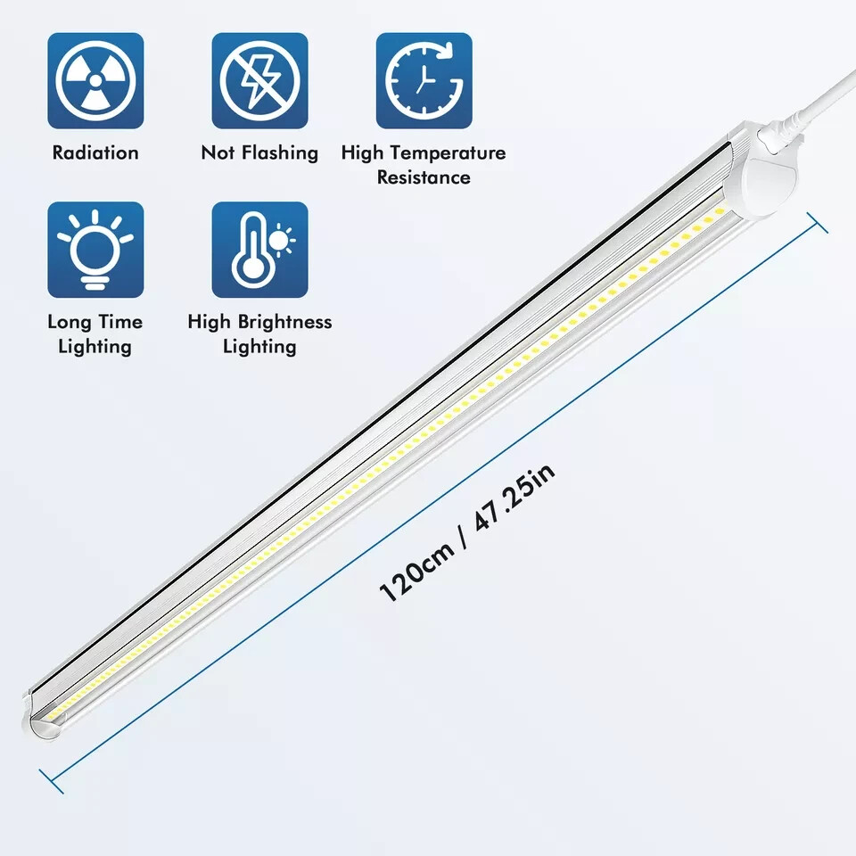 4FT LED Shop Light T8 Linkable Ceiling Tube Fixture 24W Daylight 6000K ...