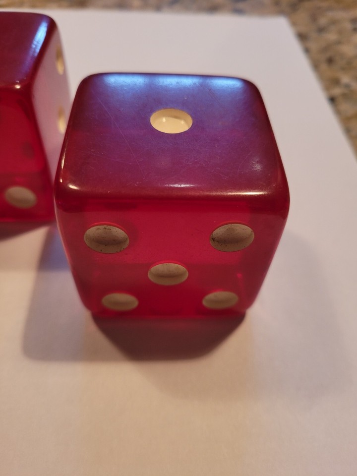 2 Vintage Large 2x2" Dice Cherry Red Amber Bakelite MOD L@@K! | eBay