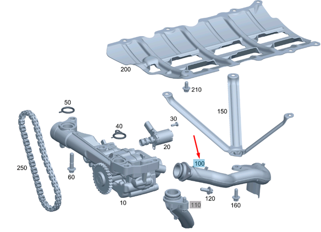 MERCEDES-BENZ C W204 Oil Pump Suction Pipe A2741800051 GENUINE for sale ...