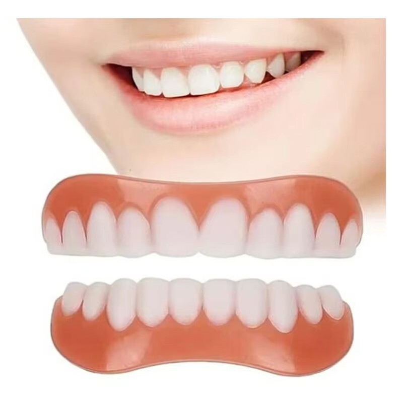 Teeth Silicone Denture Set Comfortable Fit Silicone Tooth Fit Denture ...