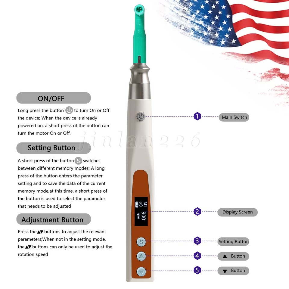 Dental Cordless Electric Hygiene Prophy Handpiece 360° Swivel+2 Prophy ...