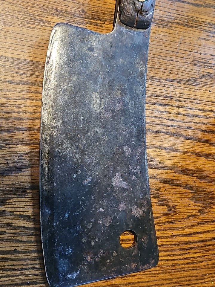 Antique Hog Splitter Meat Cleaver Large 15 inch Marked MATURI BROS ...