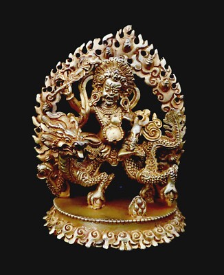 Tibetan Buddhism Gold Plated Wealth of God Zambala Jambala Statue ...