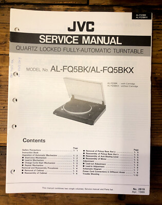 JVC AL-FQ5 -FQ5BK -FQ5BKX Record Player / Turntable Service Manual ...