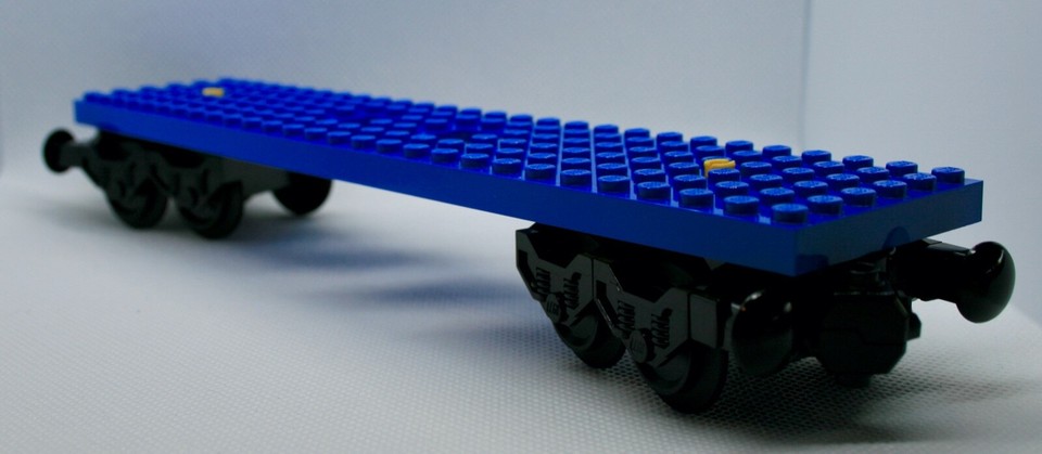 New LEGO Train Wheel Car Assembly - Blue Base 6 x 28 (Wheels w/ metal ...