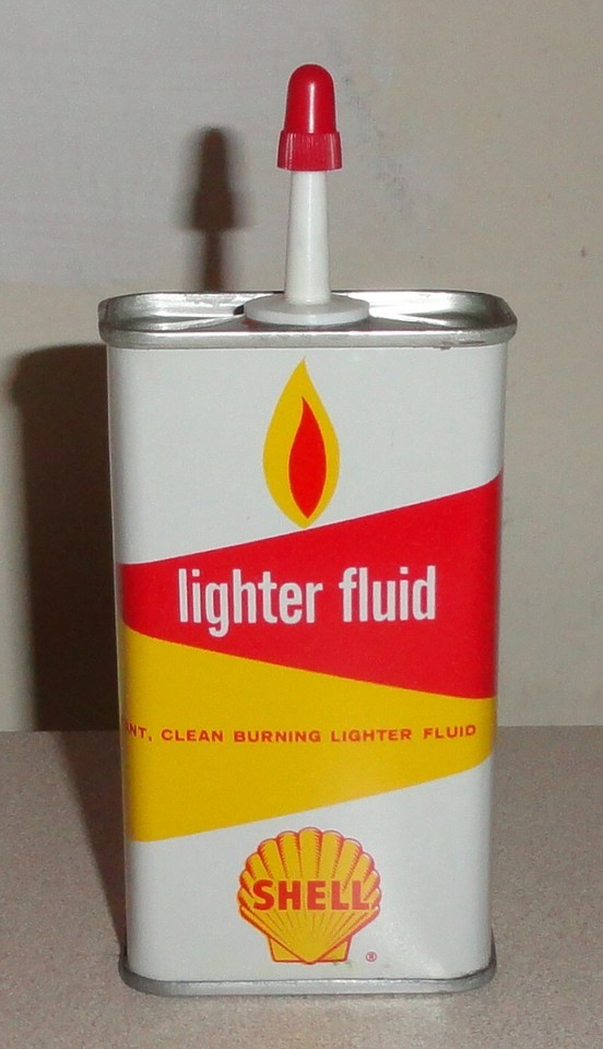 Uncommon NOS 4 Oz SHELL Lighter Fluid Can Rare Vintage Handy Oil Sized ...