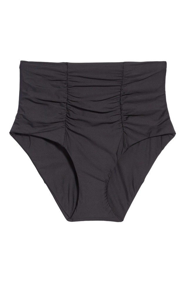 Becca Color Code Ruched High Waist Bikini Bottoms swimwear Black NEW ...