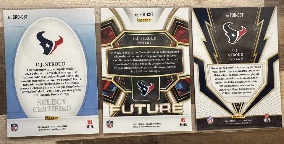 2023 Select CJ Stroud Lot of 3 Cards Inserts Certified Future ...