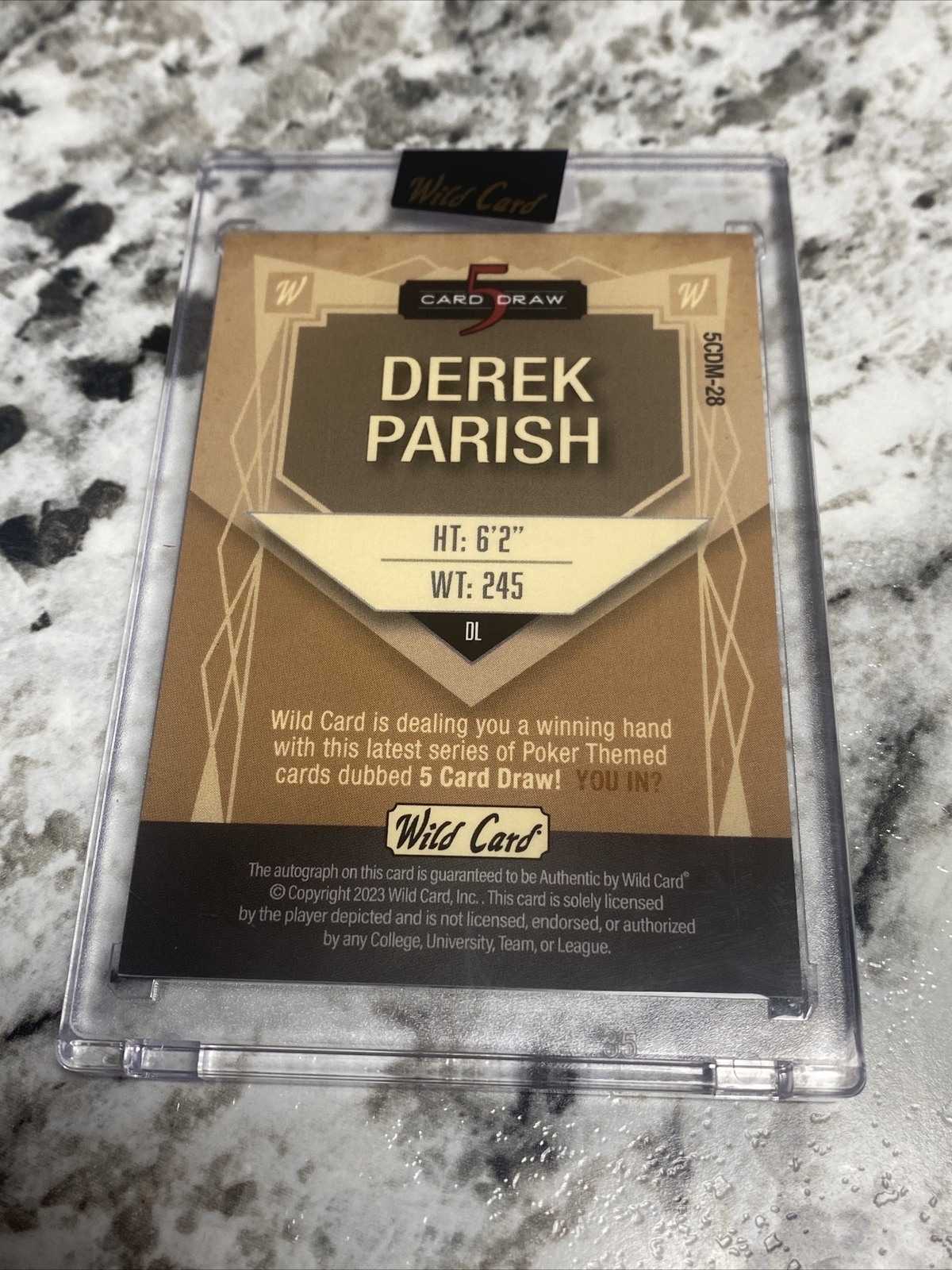 Derek Parish 2023 Wild Card 5 Card Draw SSP Rookie RC Auto /3 *JAGUARS ...