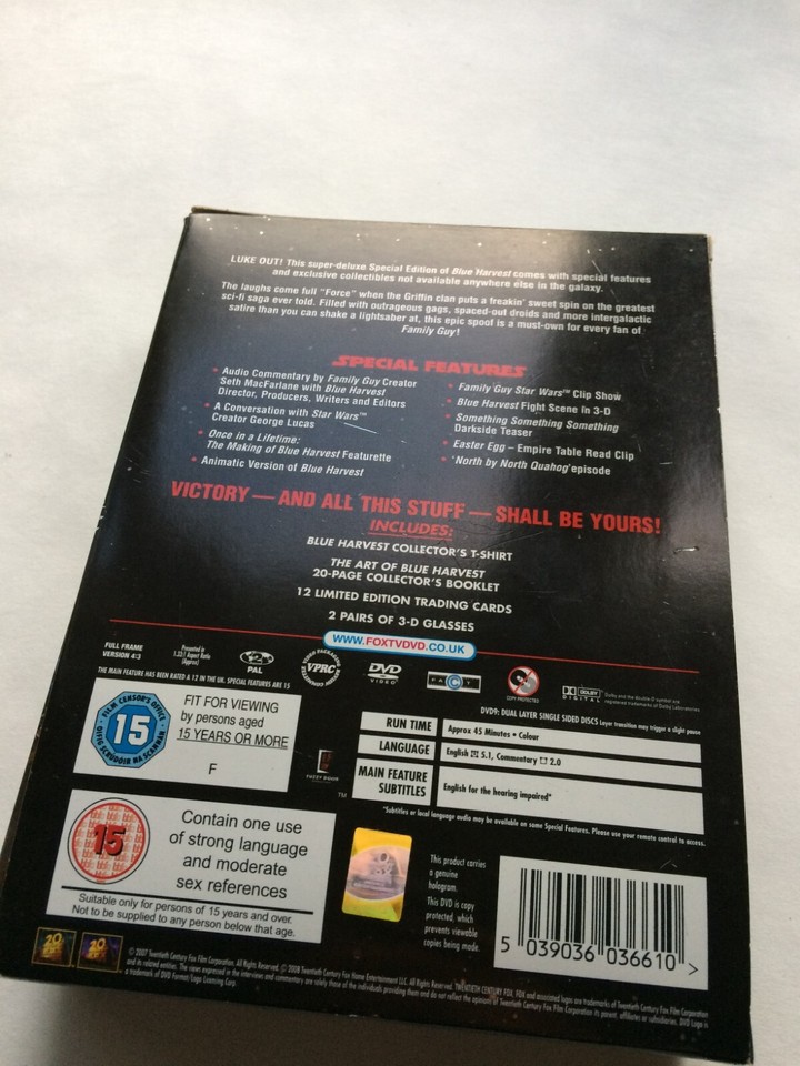 Family Guy: Blue Harvest DVD special edition gift set | eBay UK