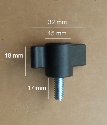 M6 Male Wing/ Wingnut Knobs / 17mm thread / Pack of 2 or 4/6/8/10/15/20 ...