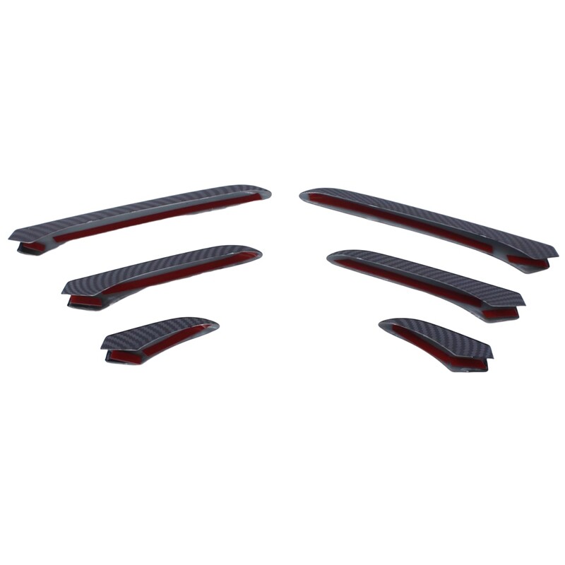 6Pcs Carbon Fiber Car Front Bumper Fog Light Eyebrow Strip Cover Trim ...