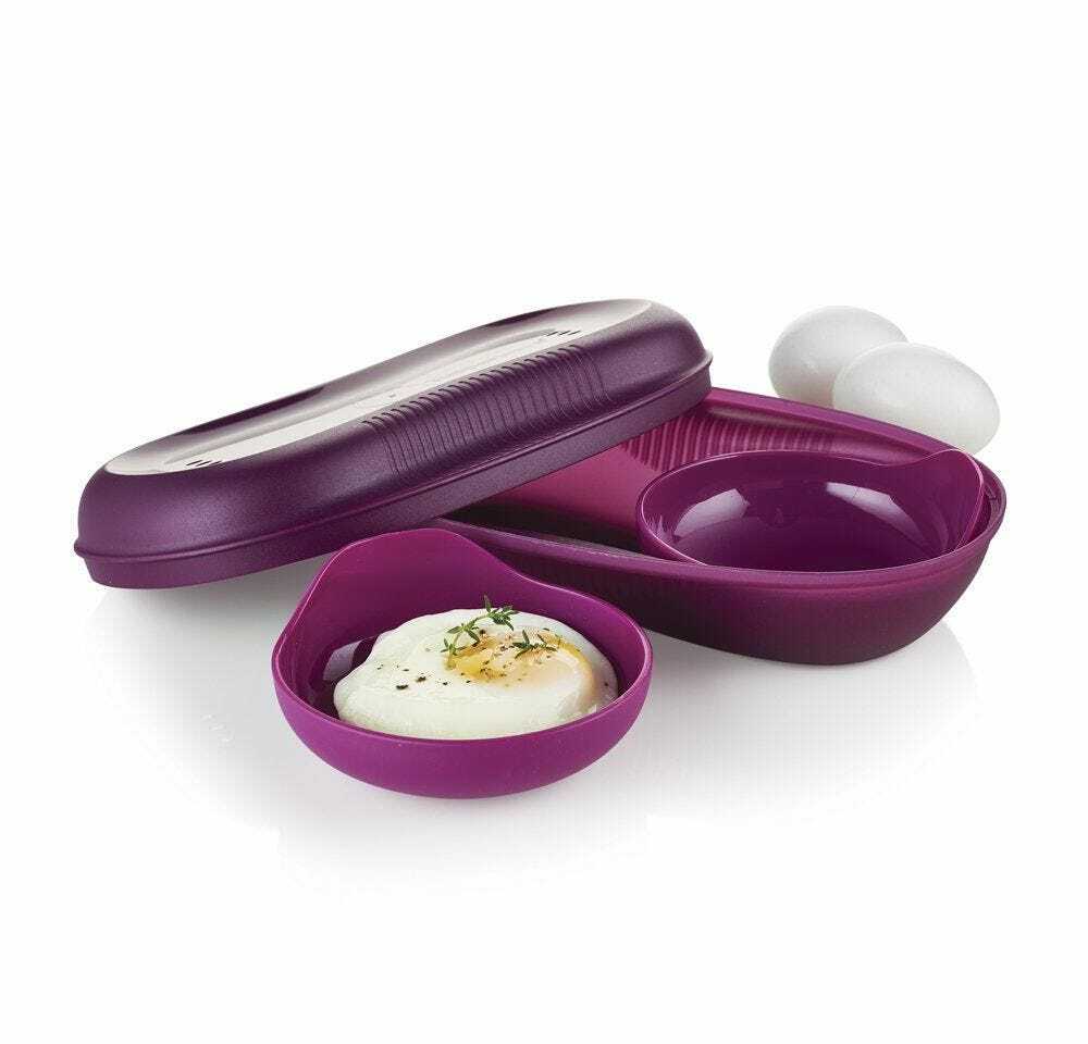 NEW TUPPERWARE Microwave Breakfast maker with inserts egg omelet oats ...