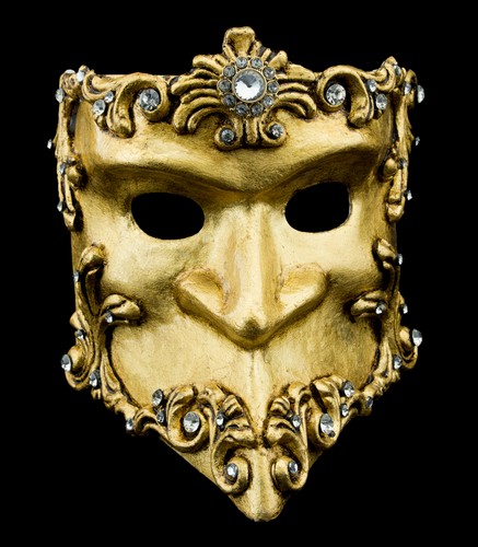 Mask Venetian - Bauta - Baroque - Golden Flipcover Genuine - Carnival ...