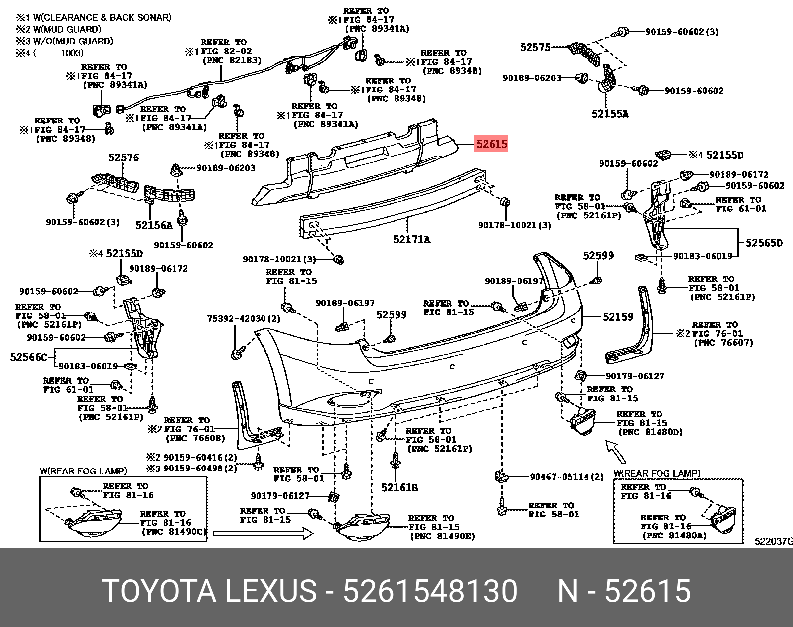 Genuine OE absorber, rear bumper energy, 5261548130 for TOYOTA 52615 ...