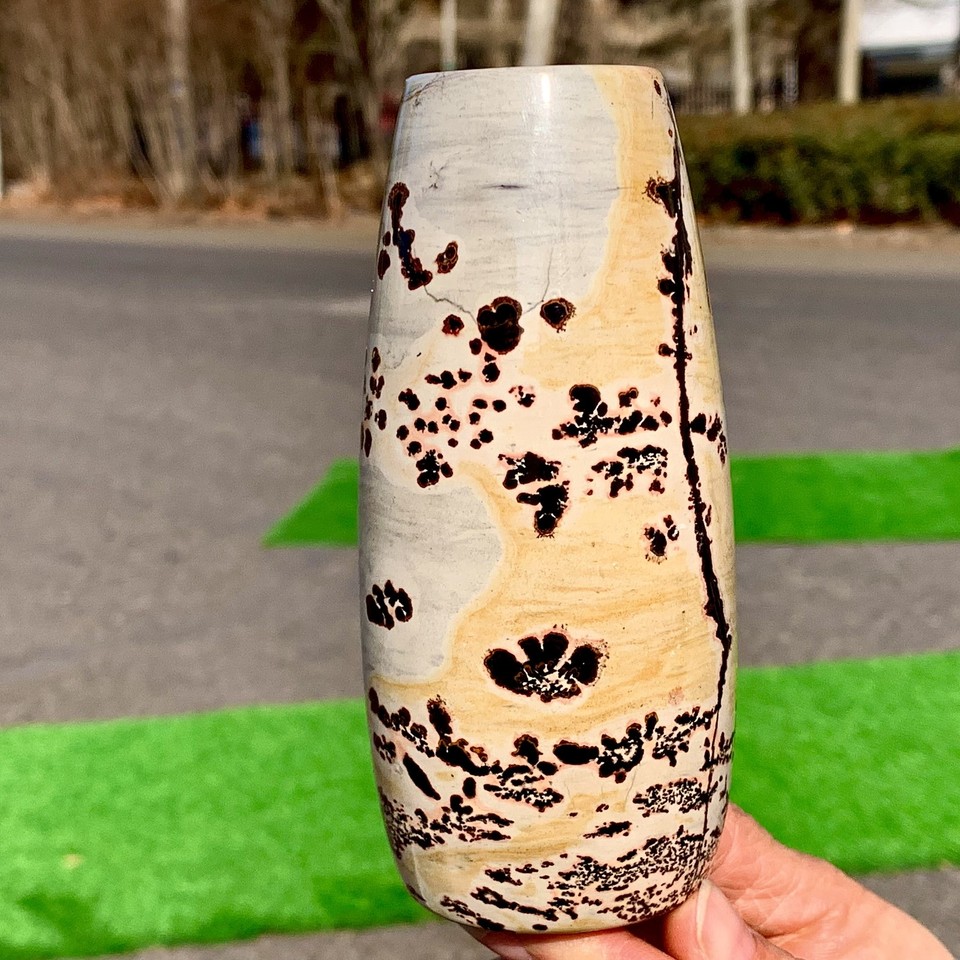 1.25LB Beautiful Natural Chinese Dendritic Limestone pen holder Stone ...