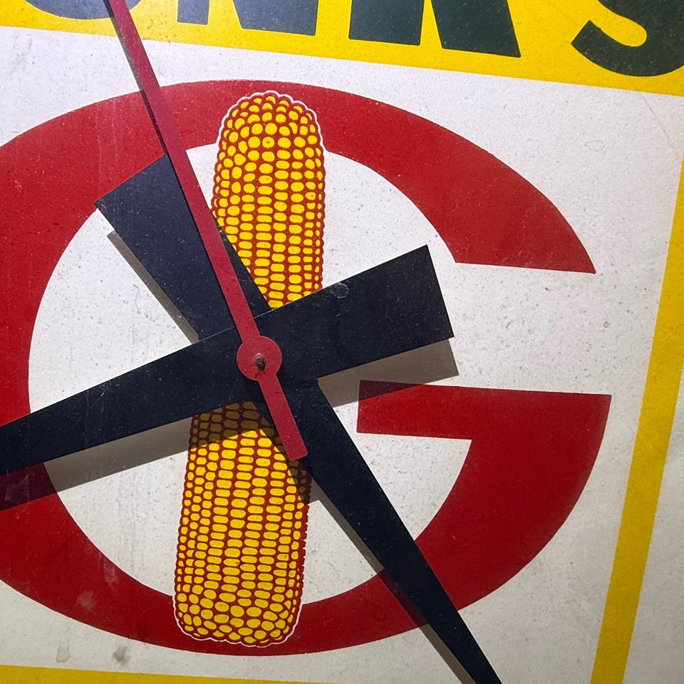 Funk's G Hybrid Seed Corn Advertising Clock Vintage 15.5”x15.5” | eBay