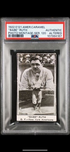 1922 BABE RUTH E121 AMERICAN CARAMEL PHOTO MONTAGE SER 120 PSA ...