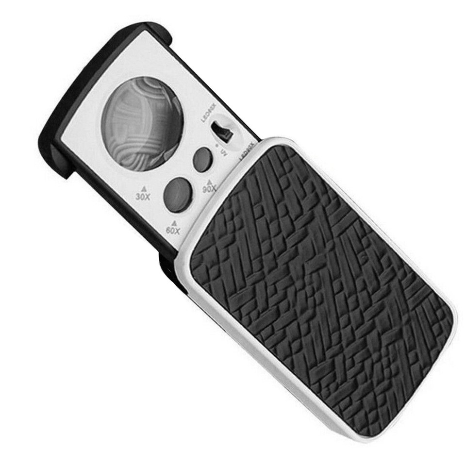 Pocket LED Light Slide-out Jewelry Magnifying Glass Magnifier Loupe 30X ...