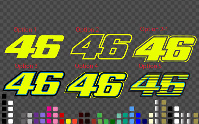 Valentino Rossi Sticker 46 Racing Number Yamaha Decal VR46 Car Mancave ...