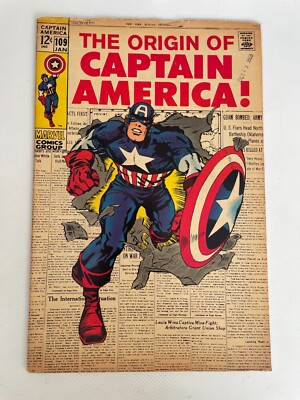 Captain America # 109 FN/VF Marvel Comic Book Silver Age Jack Kirby 4 ...