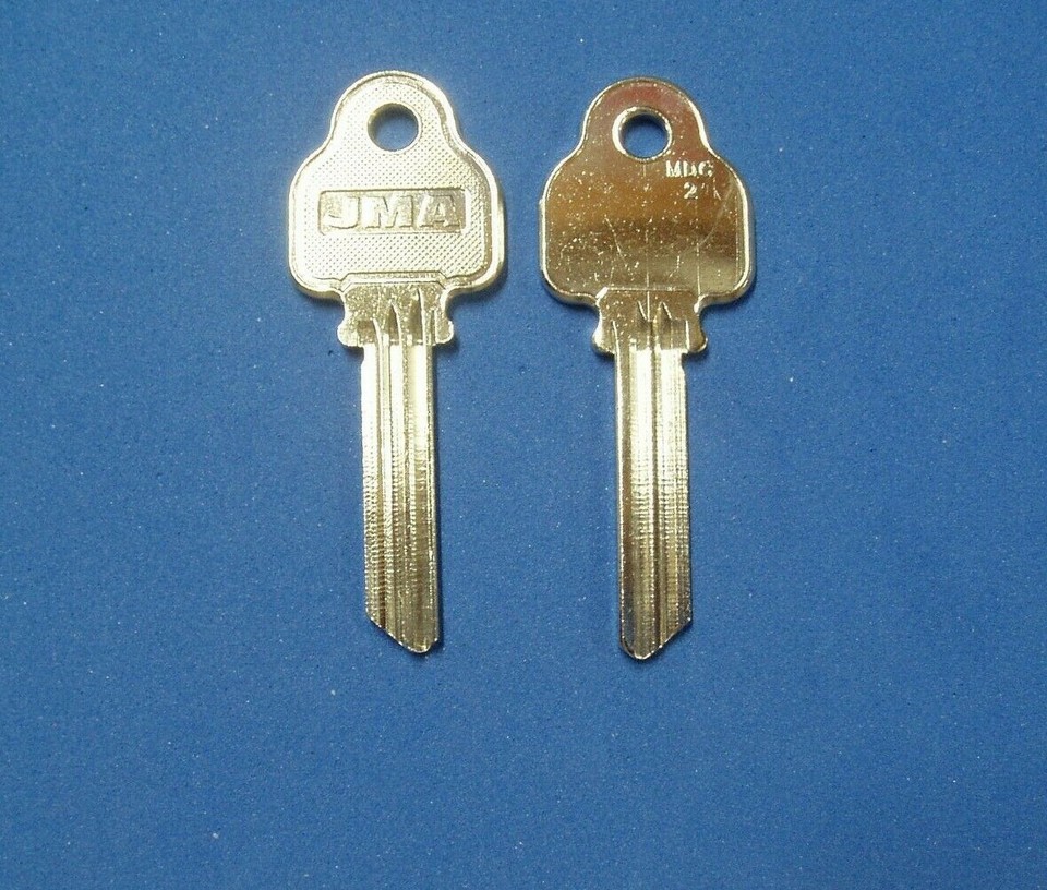 TWO KEY BLANKS FIT MEDECO LOCKS JMA #A1517 NICKEL PLATED LEVEL 2 6-PIN ...