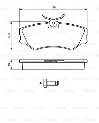 BOSCH Disc Brake Pads SET Front Axle Fits VW Transporter T4 Box Bus 90 ...