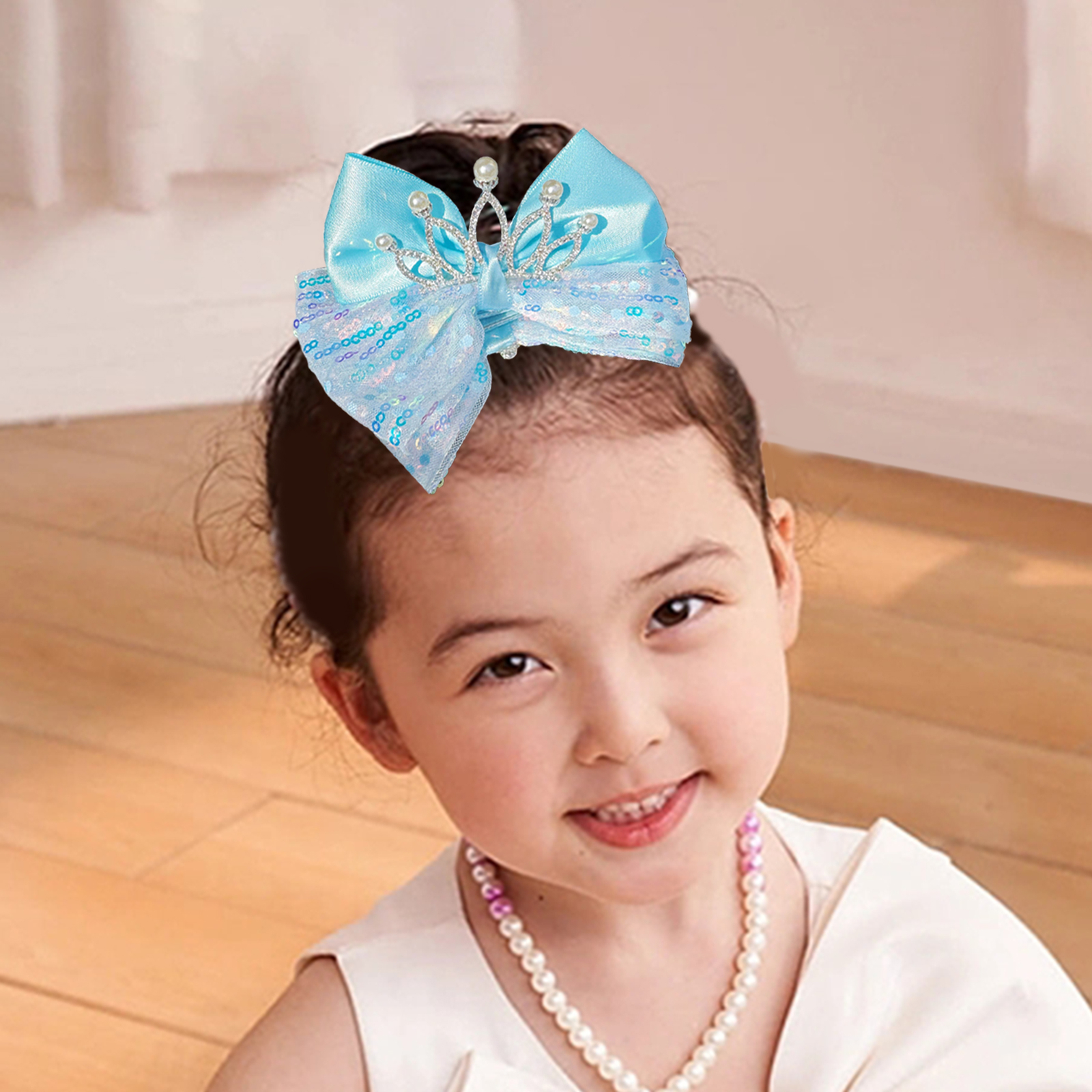 Children's Crown Hairpin Mesh Gift Bow-knot Design Children Hair Clip ...