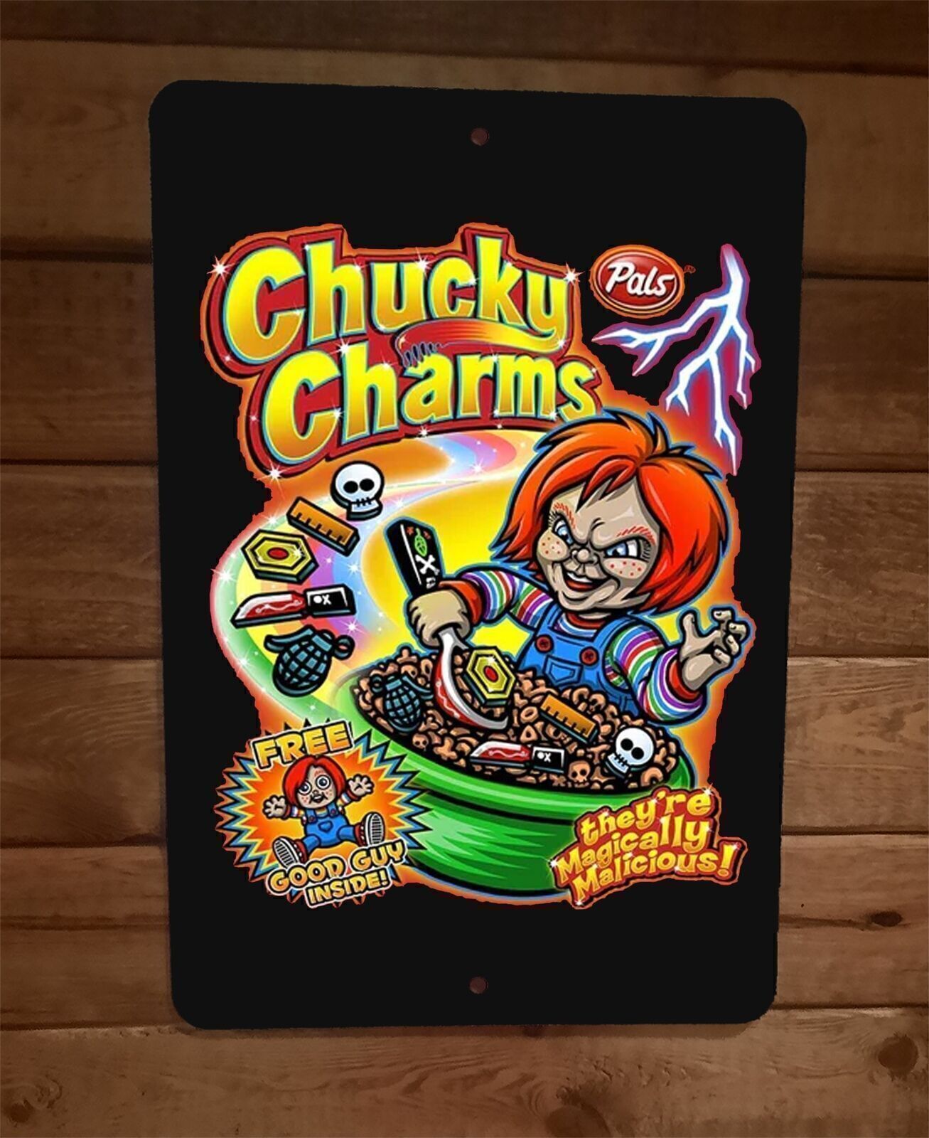 Lucky Chucky Charms Good Guy Childs Play Cereal Parody 8x12 Metal Wall ...