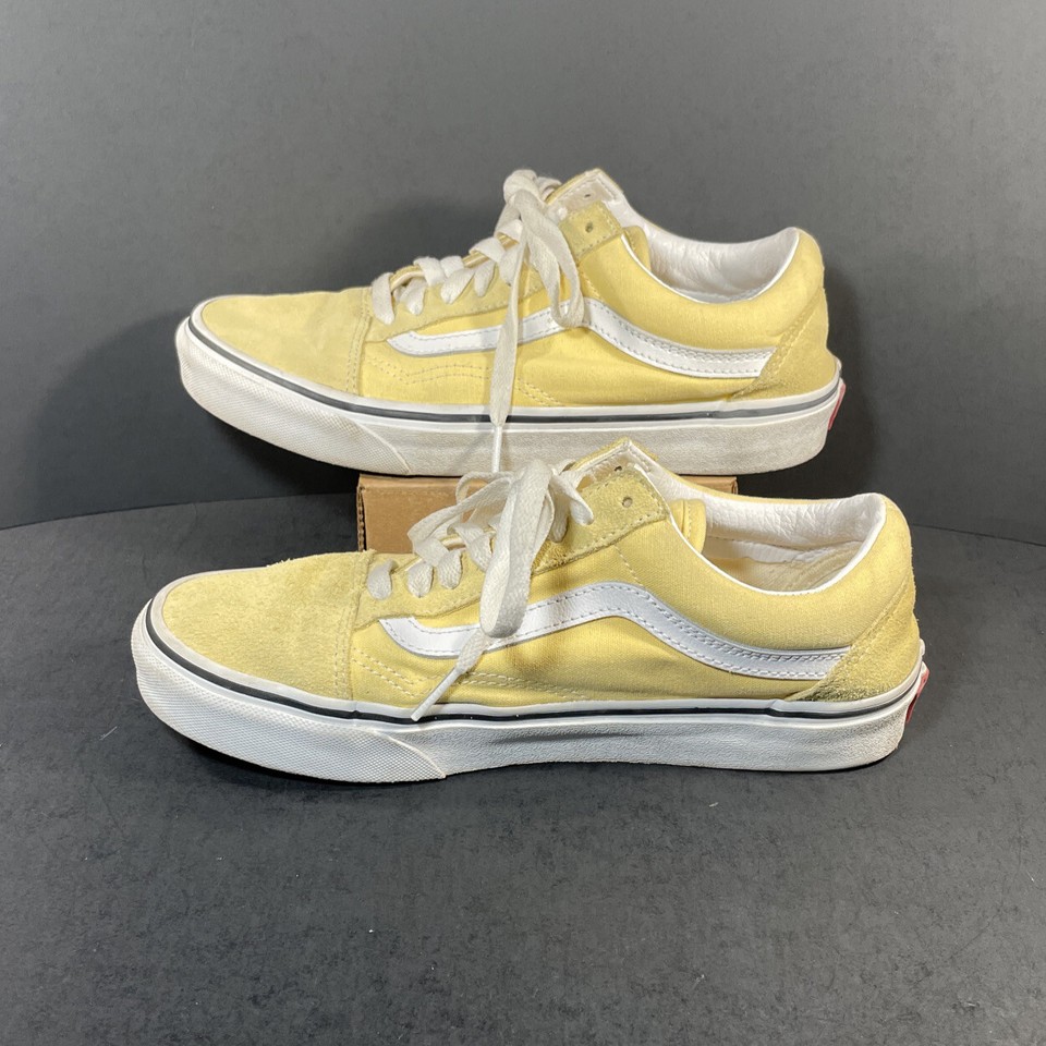 Vans OLD SKOOL Pale Yellow Canvas Suede Lace Up Low Top Shoe Mens 6.5 ...