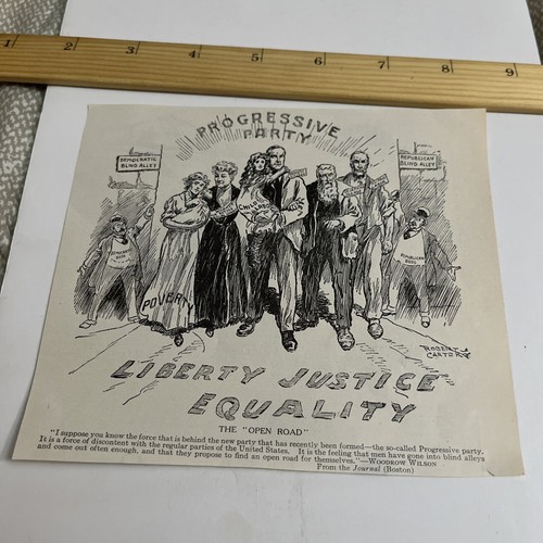 1912 Image: Progressive Party Party Platform Cartoon “The Open Road ...
