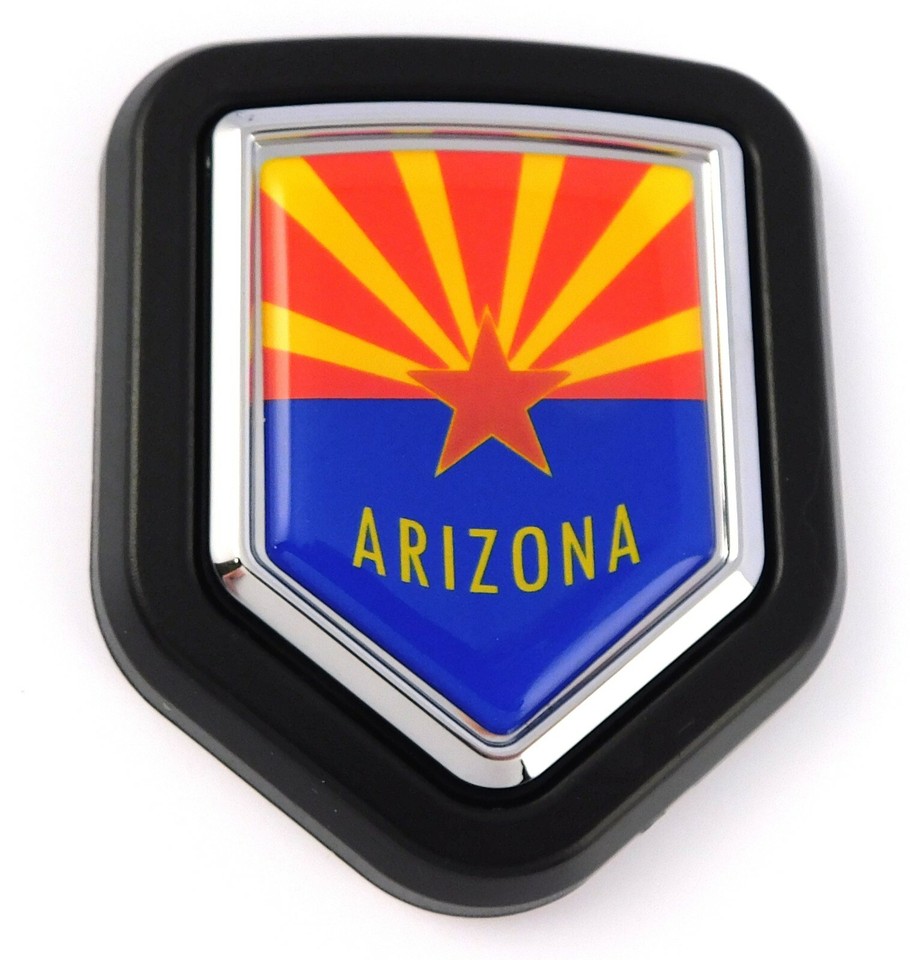 Arizona USA state flag Car Truck Black Shield Grill Badge grille chrome ...