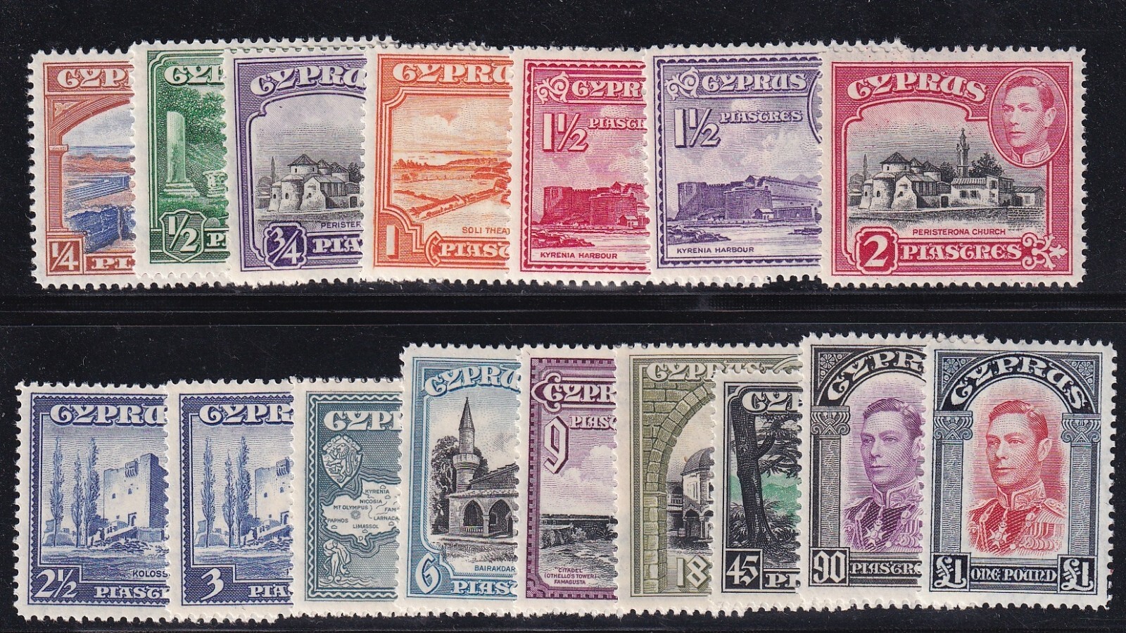 Cyprus Scott # 143 - 155 set VF OG never hinged nice color cv $ 275 ...