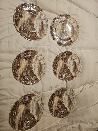6 - 10 Inch Johnson Bros Vintage OLDE ENGLISH COUNTRYSIDE Dinner Plates ...