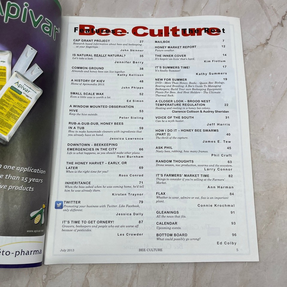 2013 July Bee Culture Magazine Bees Beekeeping Honey M8 | eBay
