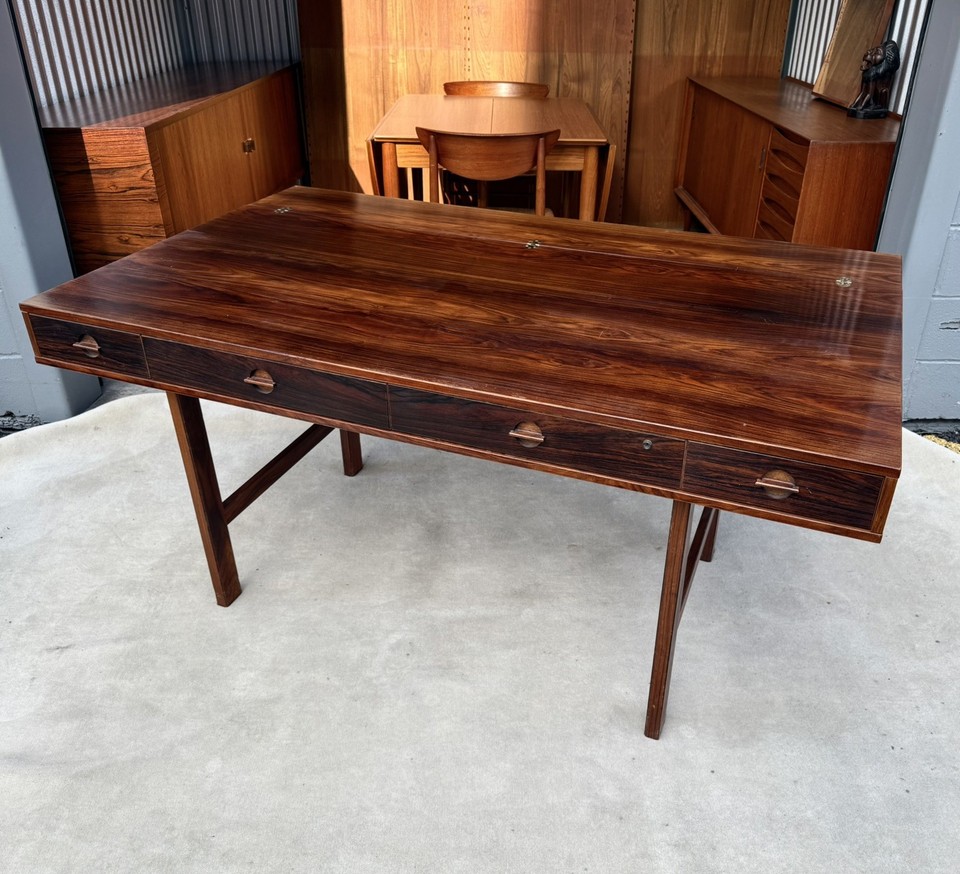 Peter Lovig Nielsen Rosewood Danish Partners Desk 1960s Mid Century ...