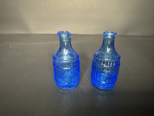 Wheaton Blue Glass Barrel Root Bitters Bottle 2”T Vntg Repro Excellent ...