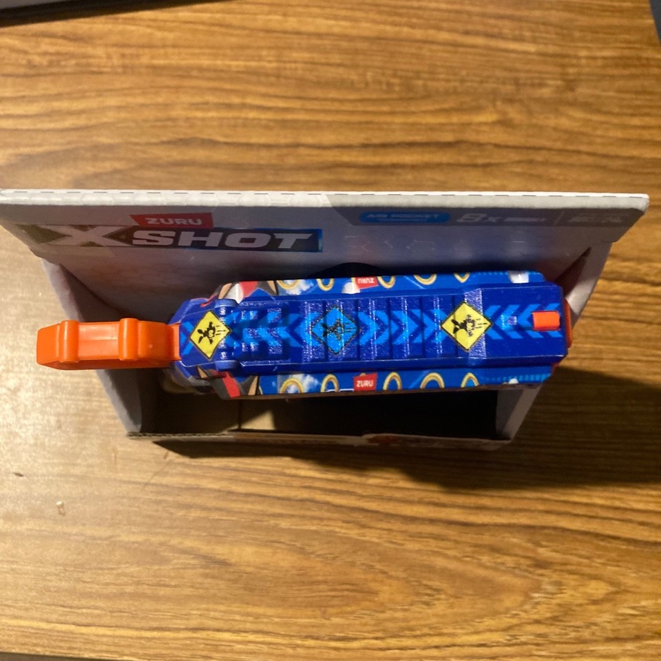 Zuru X-Shot Menace Dart Gun - Sonic The Hedgehog Mega Skin w/ 8 Rounds ...