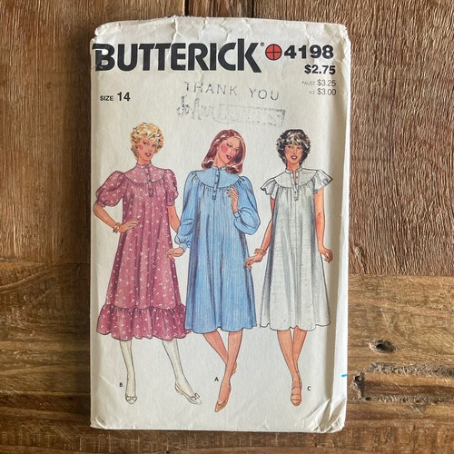 Butterick 4198 Prairie Loose Fit Dress Sewing Pattern Misses Sz 14 ...