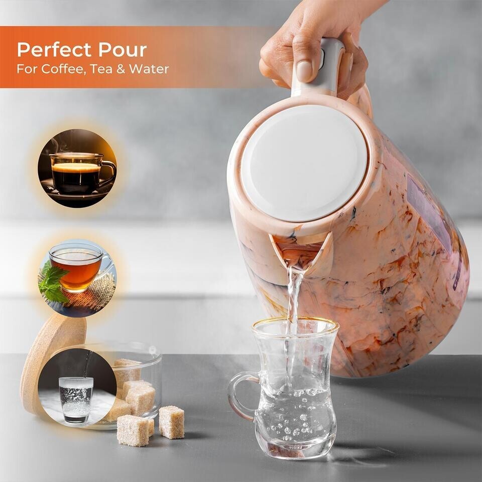 1.7L Cordless Electric Kettle Premium Rapid Boil Jug Kettle Orange ...