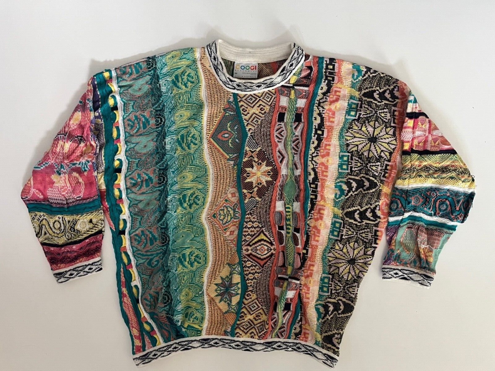 Coogi Vintage Rare 3D Print Sweater Mens Medium MINT … - Gem