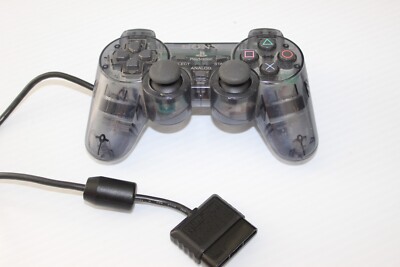 Sony PlayStation PS2 Smoke Transparent Clear Gray DualShock Analog ...