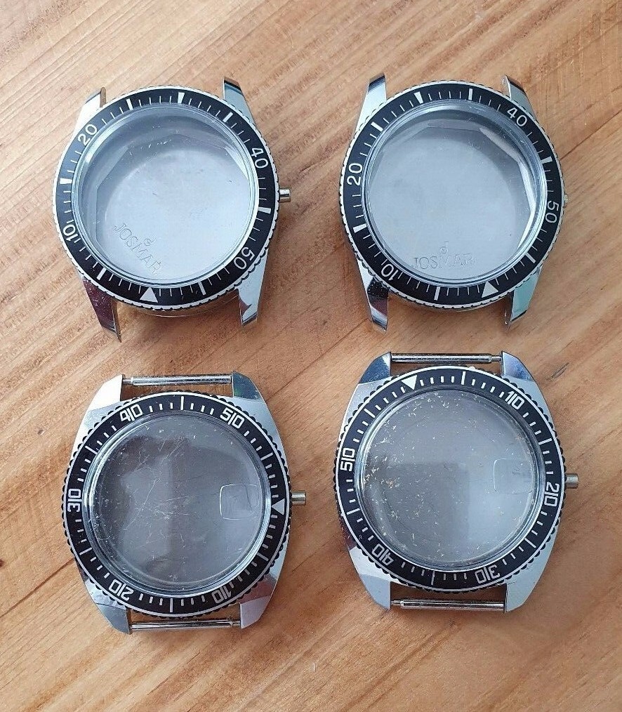 4 Swiss made watch case for mechanical movement - turnable bezel - NOS ...