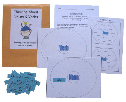 Teacher Made Literacy Center Activity Game Distinguishing Between Nouns ...
