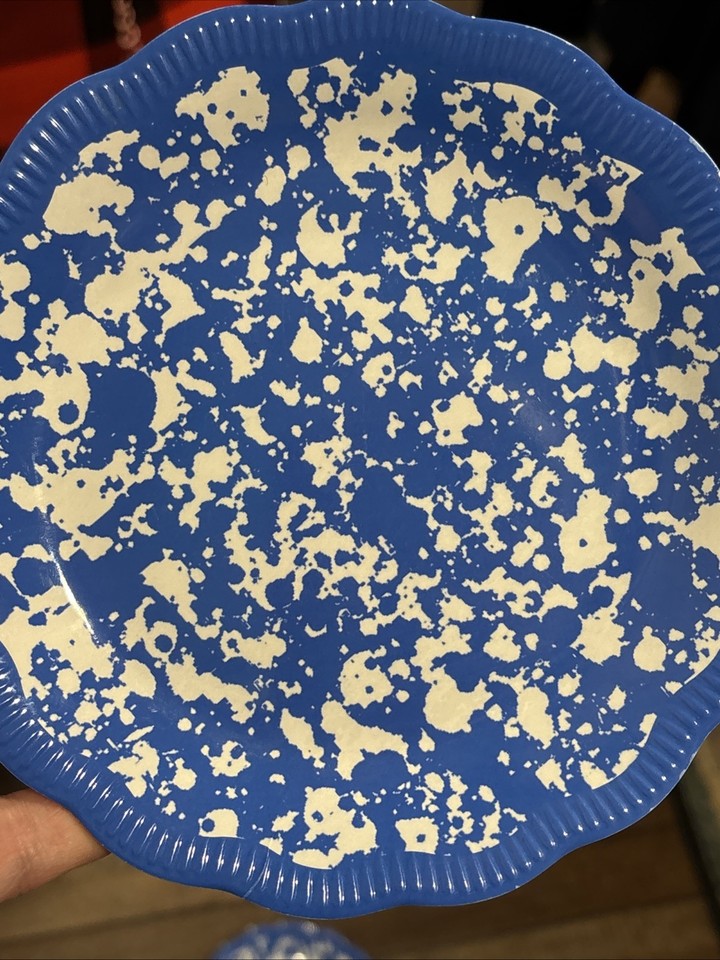 Pioneer Woman 4 Dip Bowls & 4 Appetizer Plates Melamine Cobalt Country ...