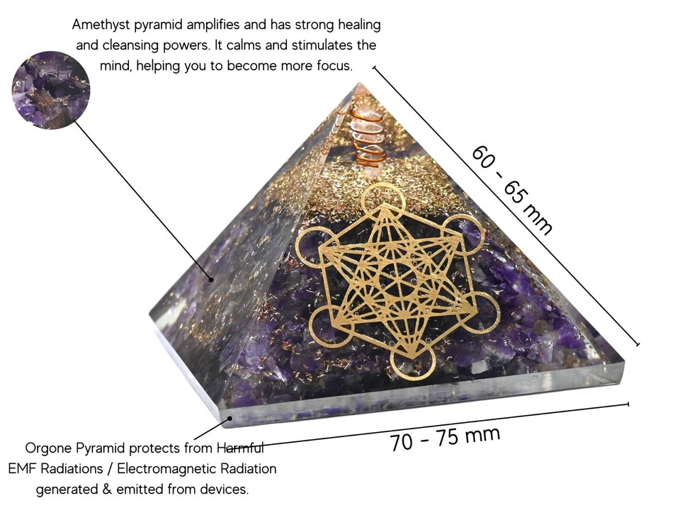 Amethyst Orgone Pyramid - Metatron Cube | eBay